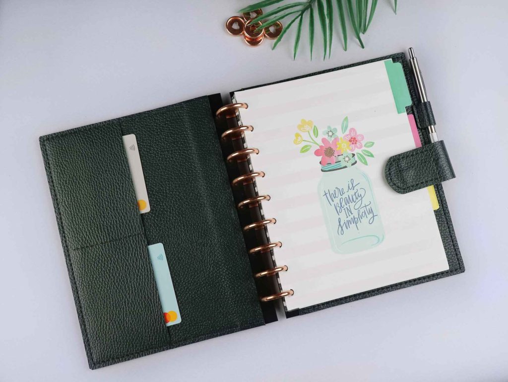 Leather planner cover set | green notebook cover
